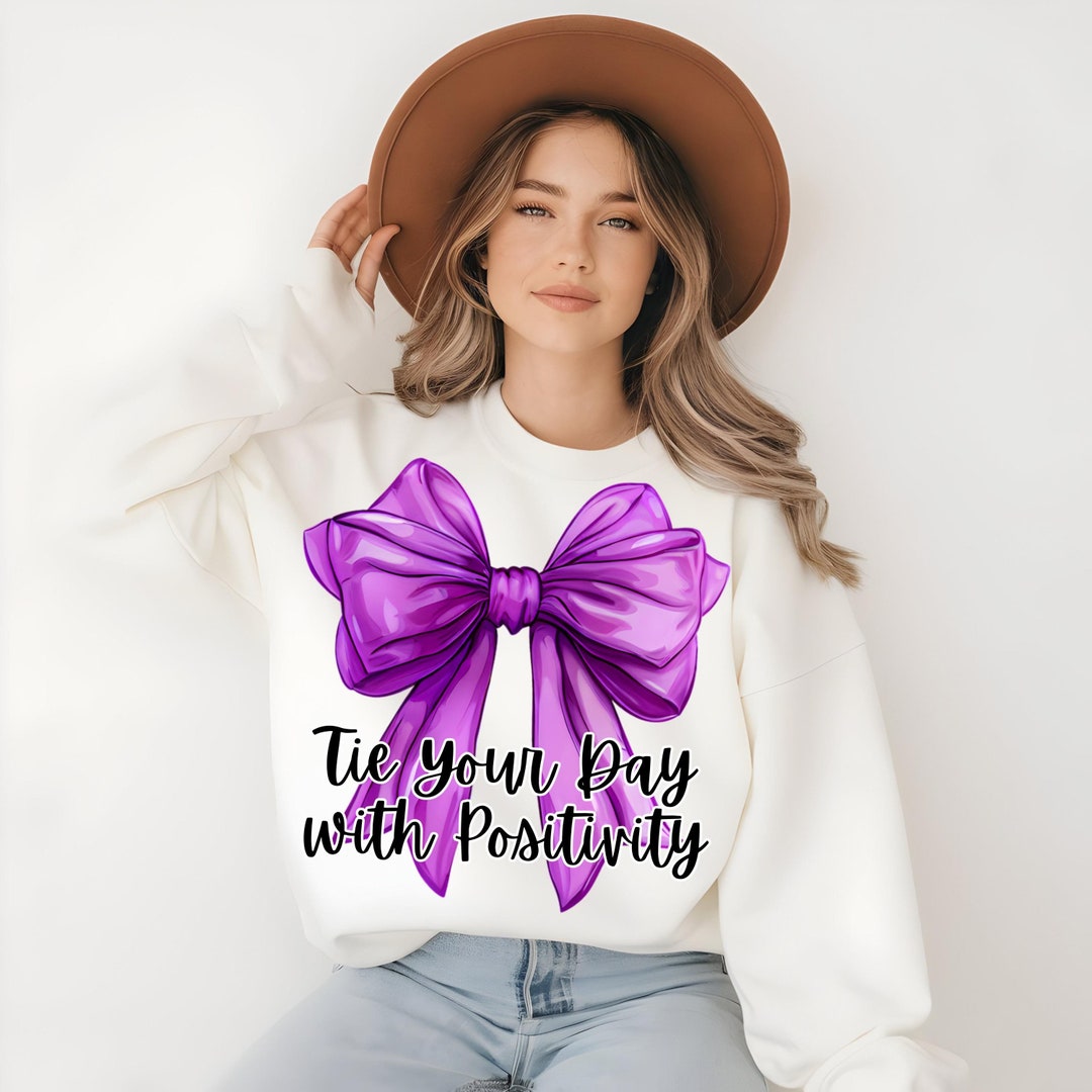 Coquette Tie With Positivity SVG PNG, Cute Bow Postive Png, Positive ...