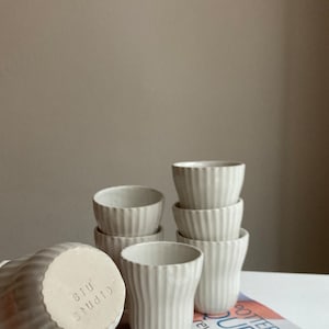 Wavy Ceramic Mug 200ml / 7 Oz , Stoneware, Ceramic Tumblers, No Handle ...