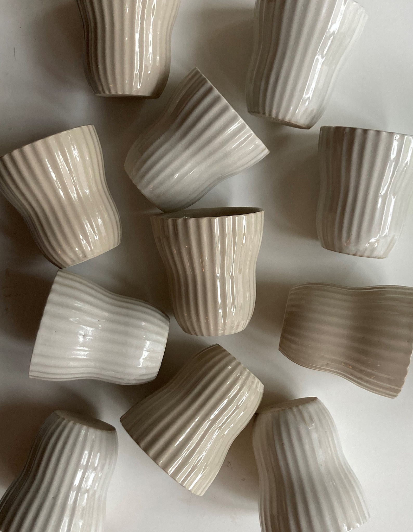 Wavy Ceramic Mug 200ml / 7 Oz , Stoneware, Ceramic Tumblers, No Handle ...