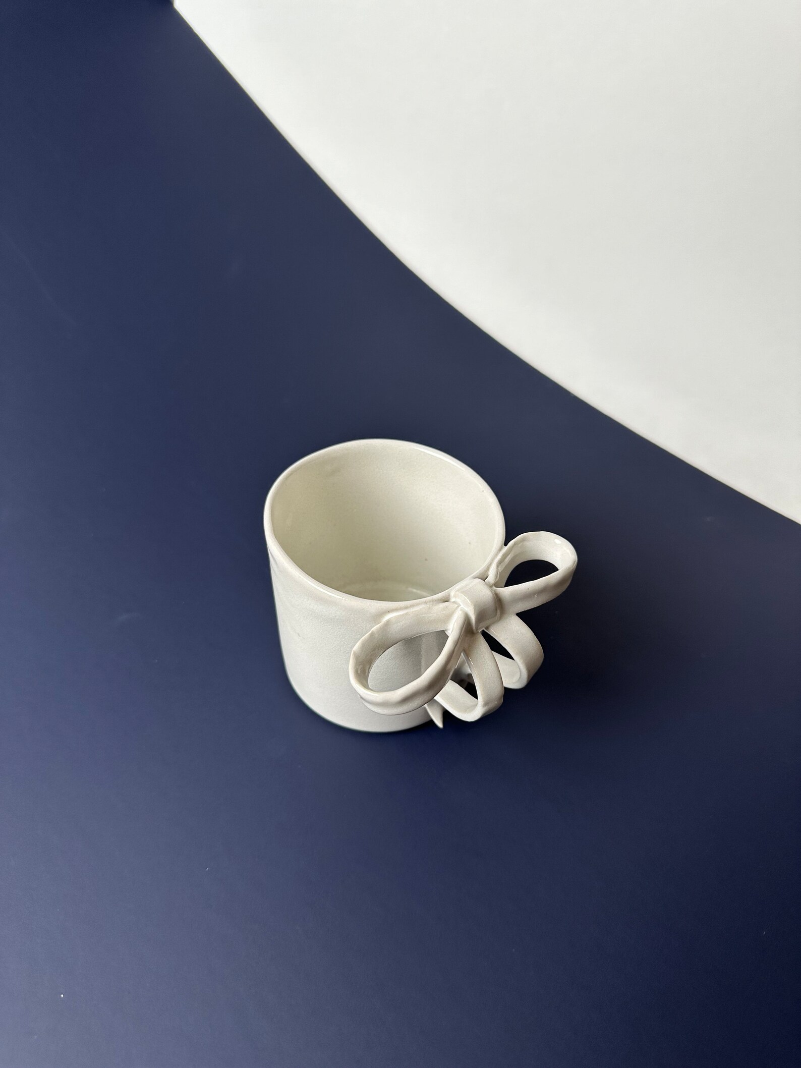 Handmade Stoneware Mug With Bow Handle, Special Design - Etsy