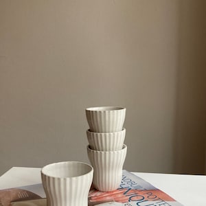 Wavy Ceramic Mug 200ml / 7 Oz , Stoneware, Ceramic Tumblers, No Handle ...