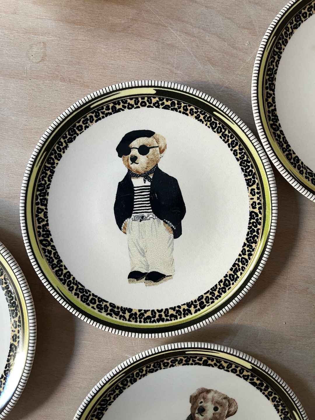 Create Your Own Ceramic Plate Set/ Set of 3 Teddy Mini Porcelain Plates ...
