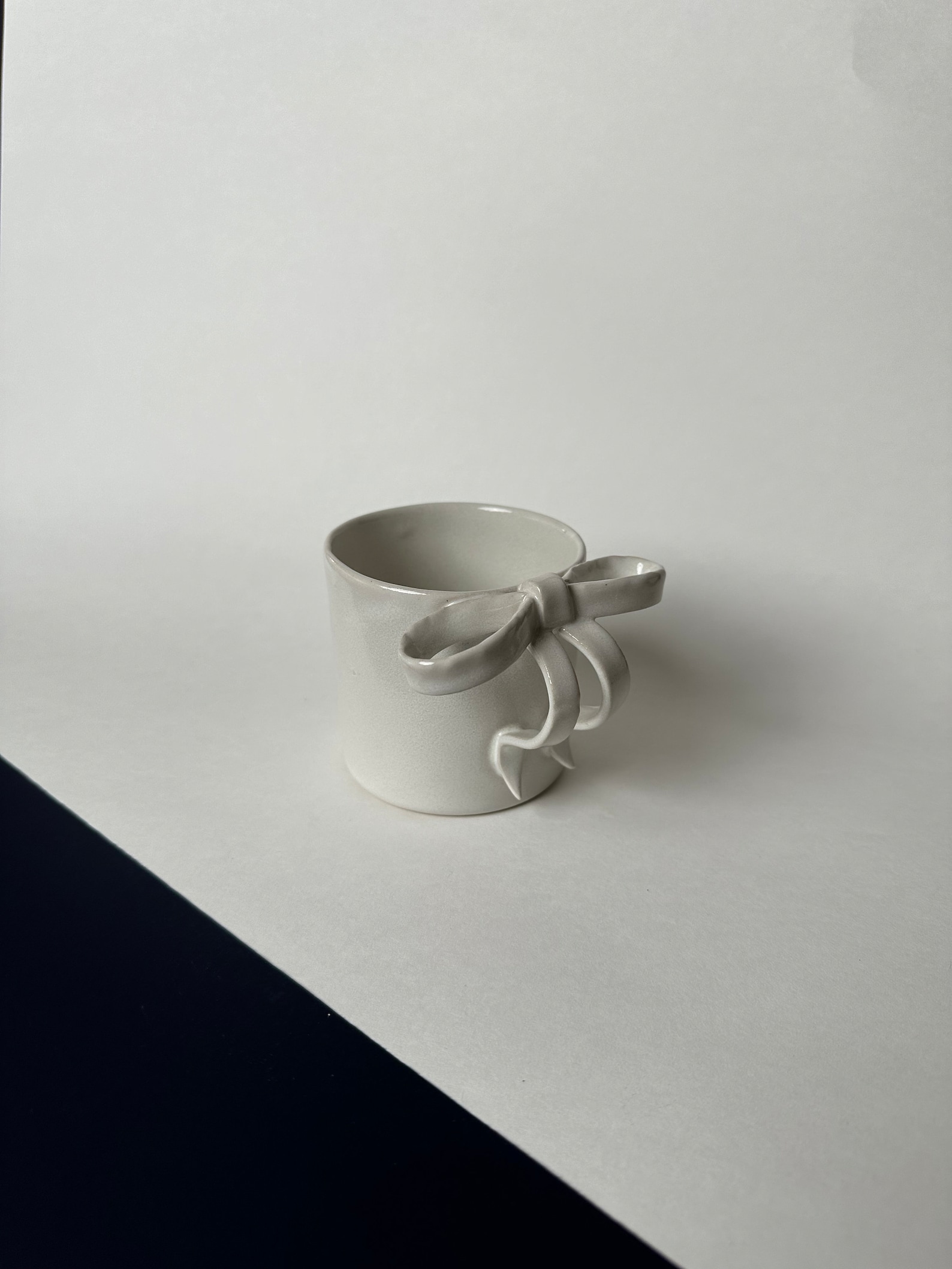Handmade Stoneware Mug With Bow Handle, Special Design - Etsy