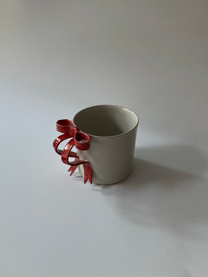 Handmade Stoneware Mug With Bow Handle, Special Design - Etsy