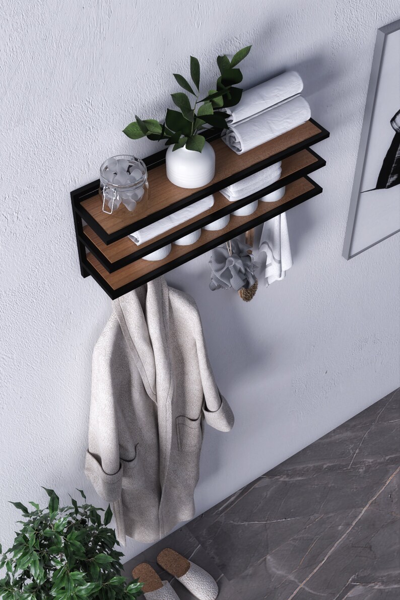 Entryway Organizer Minimal Coat &hot Rack With Shelf - Etsy