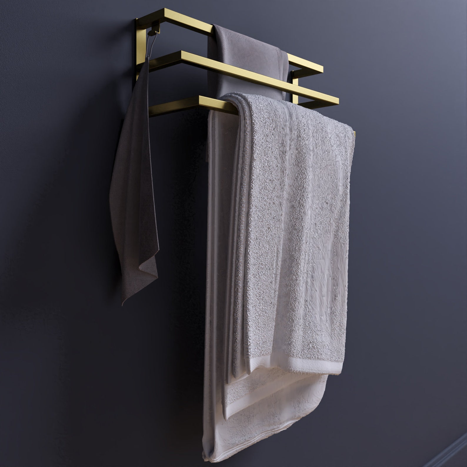 Wall Mounted Towel Rack Towel Holder 3 Tiers Modern Towel - Etsy