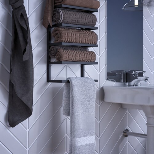 Towels Holder Solid Steel Hand and Bath Towels Wall Mount - Etsy Canada