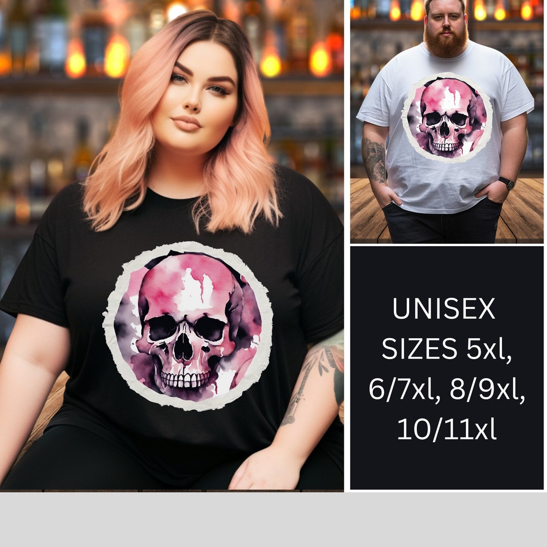 5xl 6/7xl 8/9xl 10/11xl Skull T-shirt WATERCOLOUR Skull Shirt Skeleton ...
