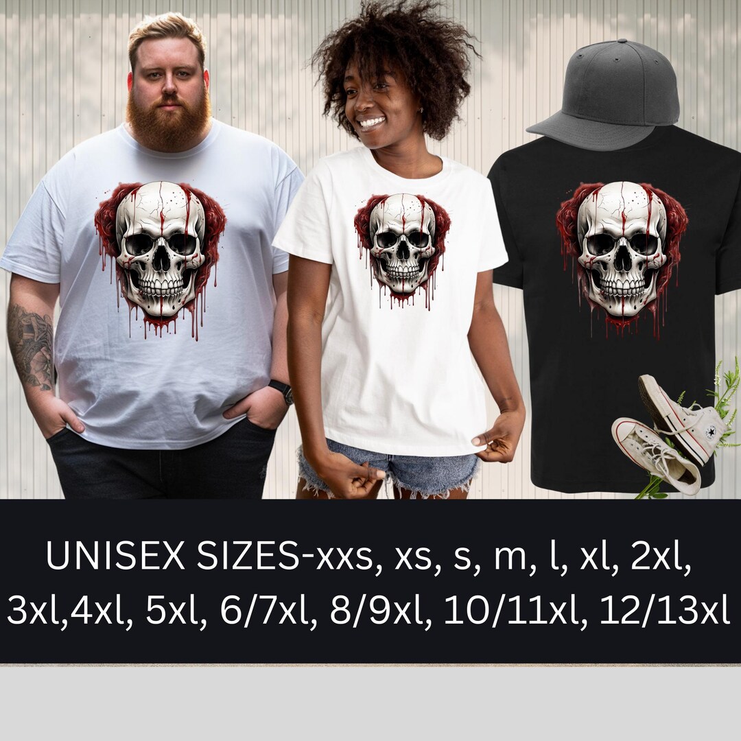 T-shirt Mens Womens Unisex Shirt Design Novelty Gift Custom Skull With Blood Tshirt Skeleton Xxs ...