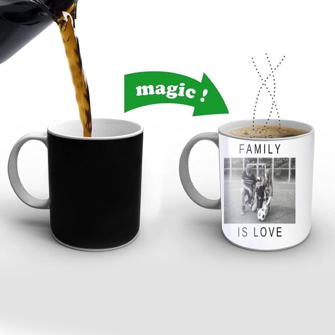 Custom Magic Mug Design Heat Activated 2 Photos Thermo Colour Changing ...