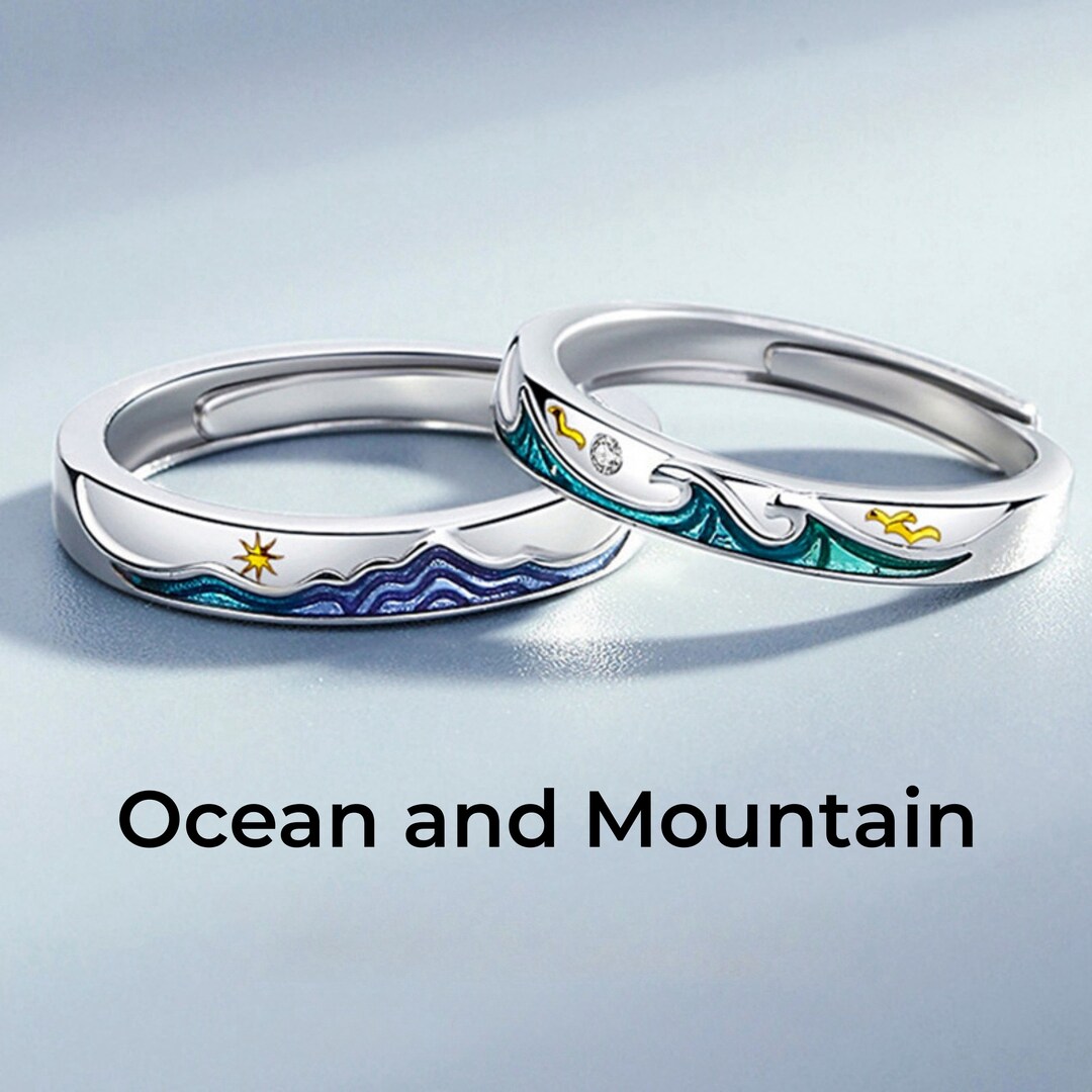 Couple Rings, Matching Rings, Ring Set, Adjustable Rings, Diamond Rings ...