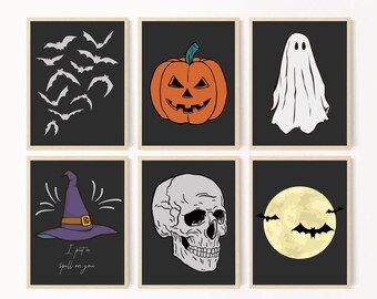 Halloween Gallery Wall, Minimalst Halloween Decor, Modern Halloween ...