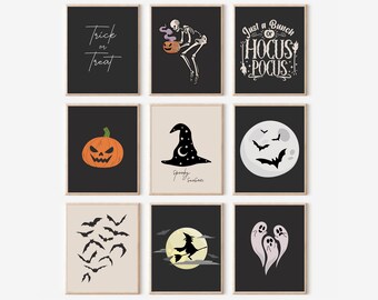 Halloween Gallery Wall, Halloween Decor, Modern Halloween Printable ...