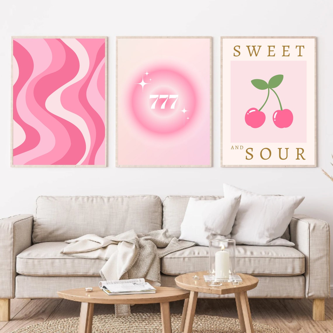 Danish Pastel Printable Set, Pink Danish Pastel Poster Set, Pink ...