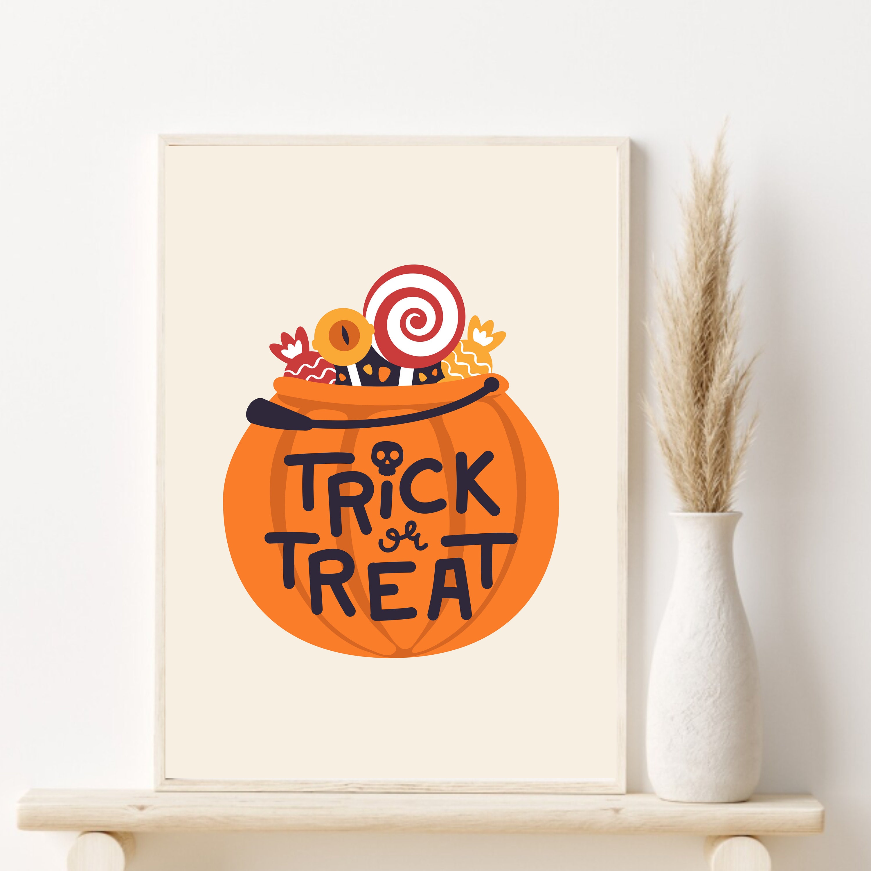 Halloween Gallery Wall, Modern Halloween Printable Wall Art Bundle ...
