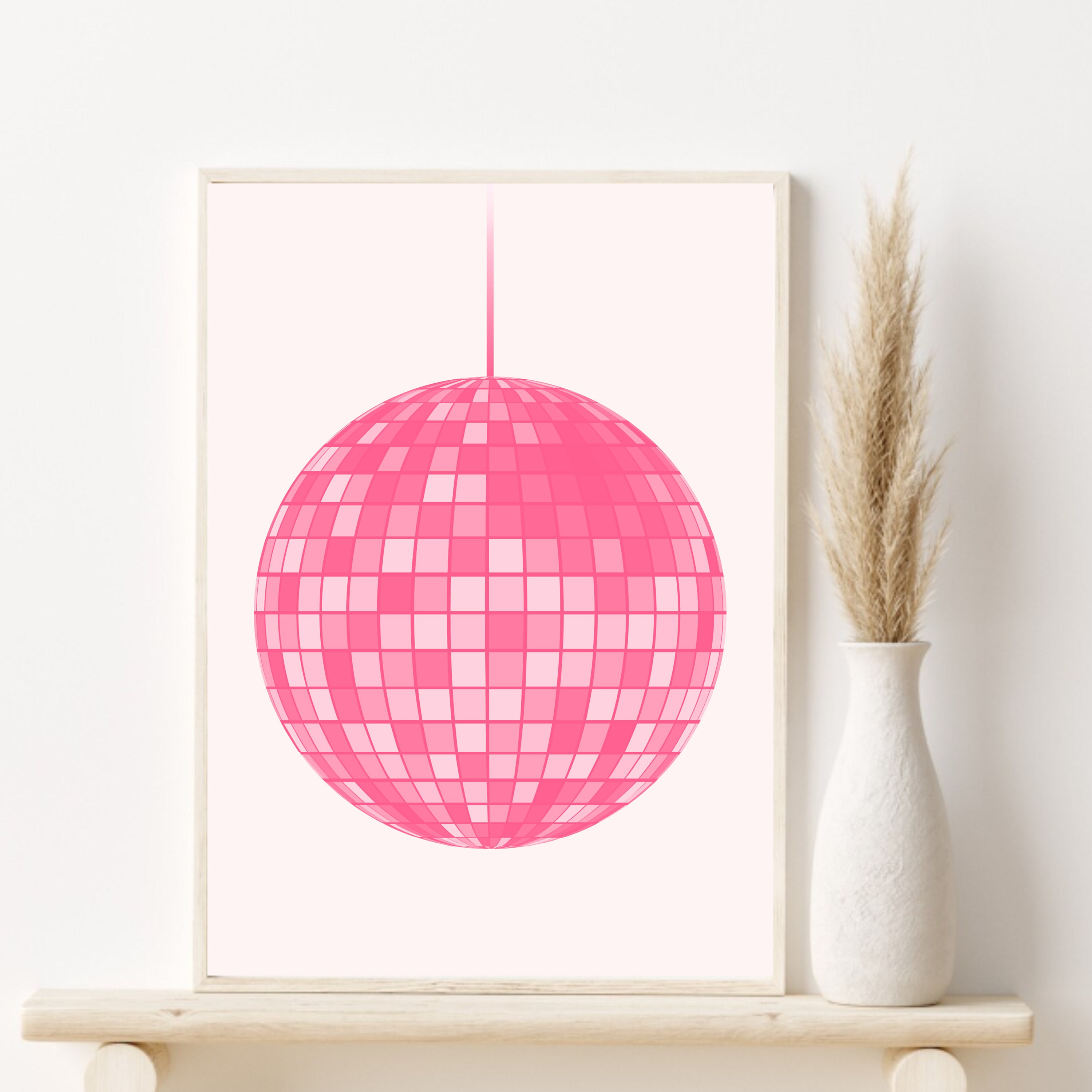 Pink Preppy Wall Art Set, Retro Wall Art Set of 6, Set of 6 Pink ...