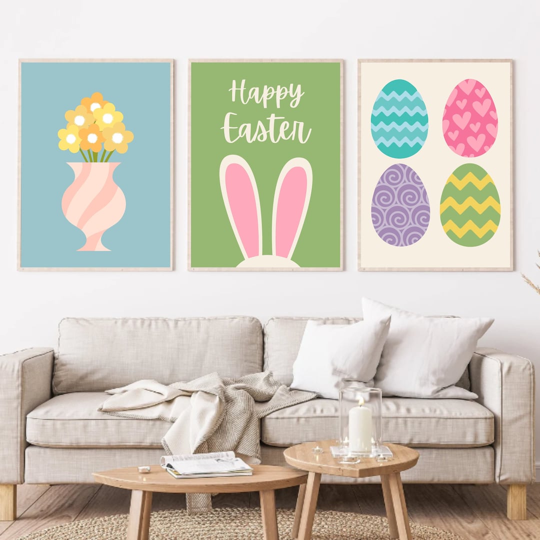 Easter Poster Set, Easter Printable Poster,pastel Easter Print,spring ...