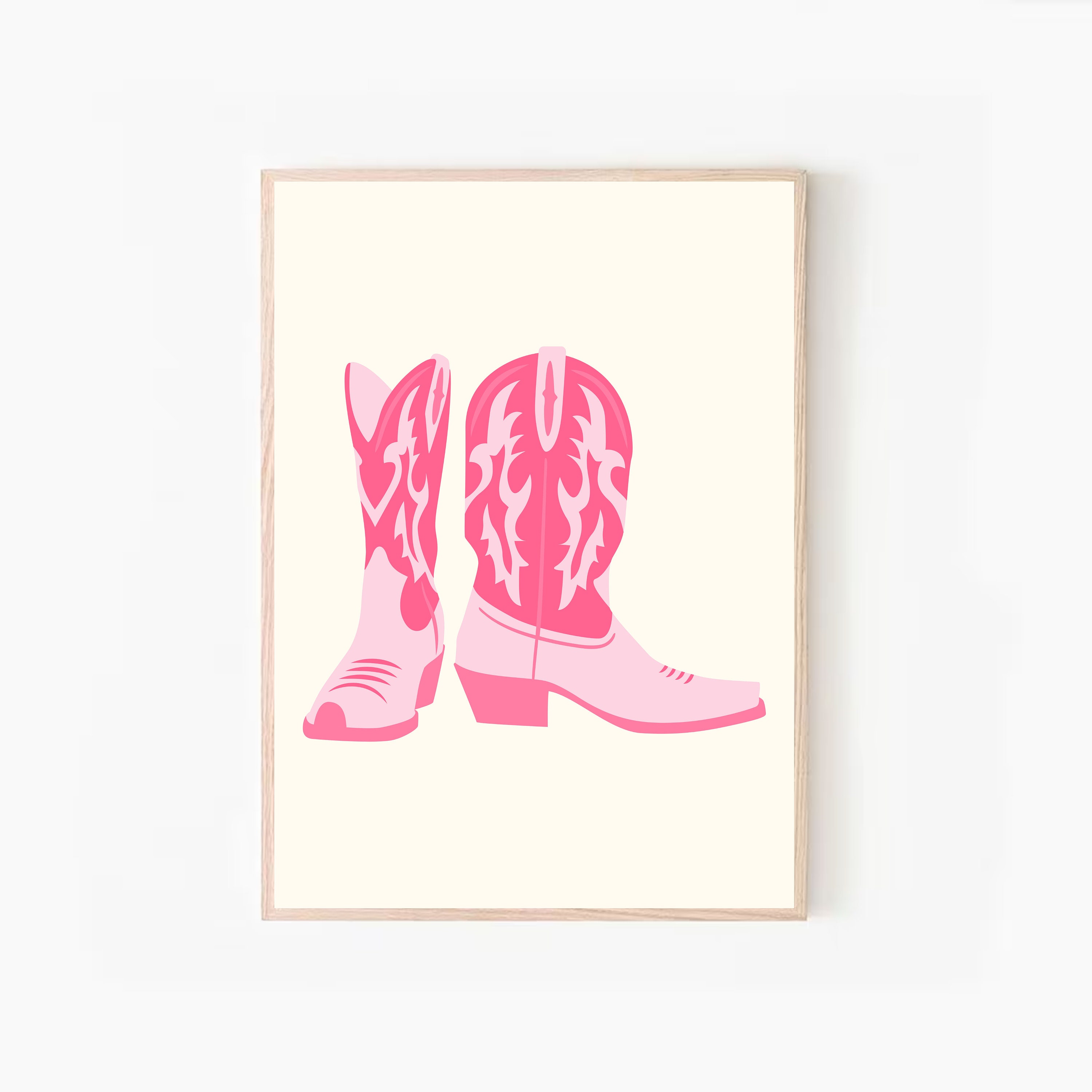 Pink Cowgirl Poster, Howdy Cowgirl Print, Pink Preppy Wall Art Set ...