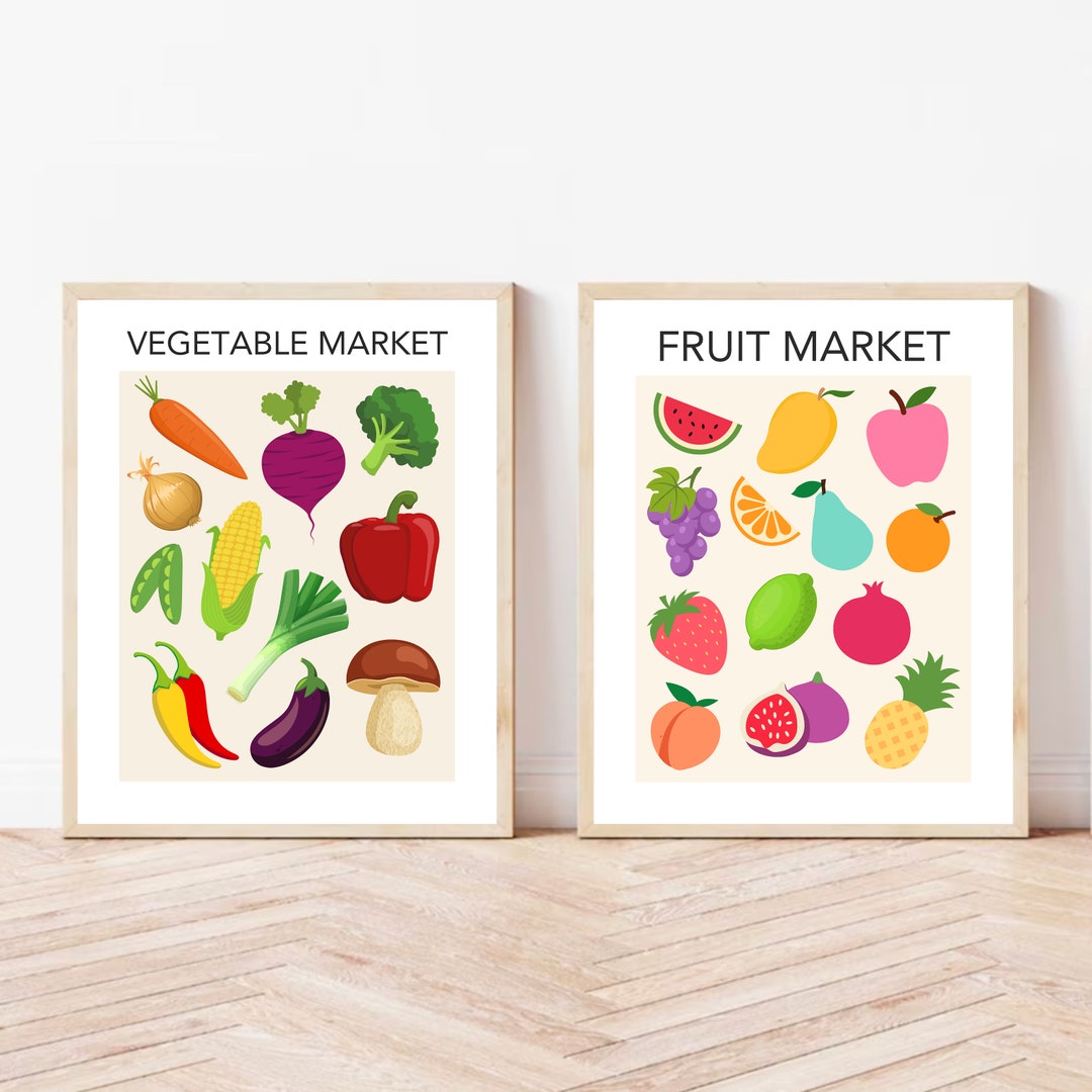 Fruits and Vegetables Print, Fruit Market Poster, Vegetable Market ...