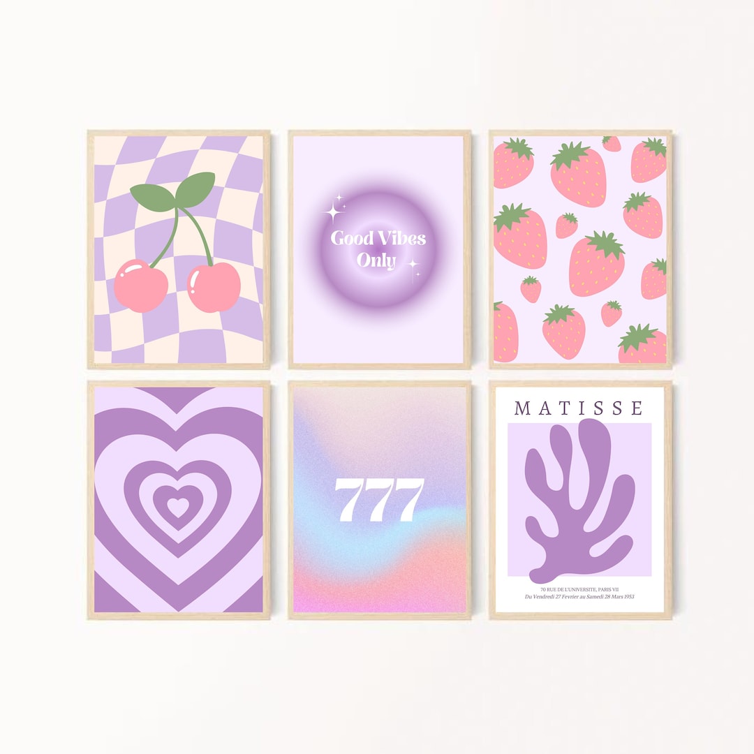 Danish Pastel Printable Set, Purple Danish Pastel Poster Set, Purple Gallery Wall Set,purple ...