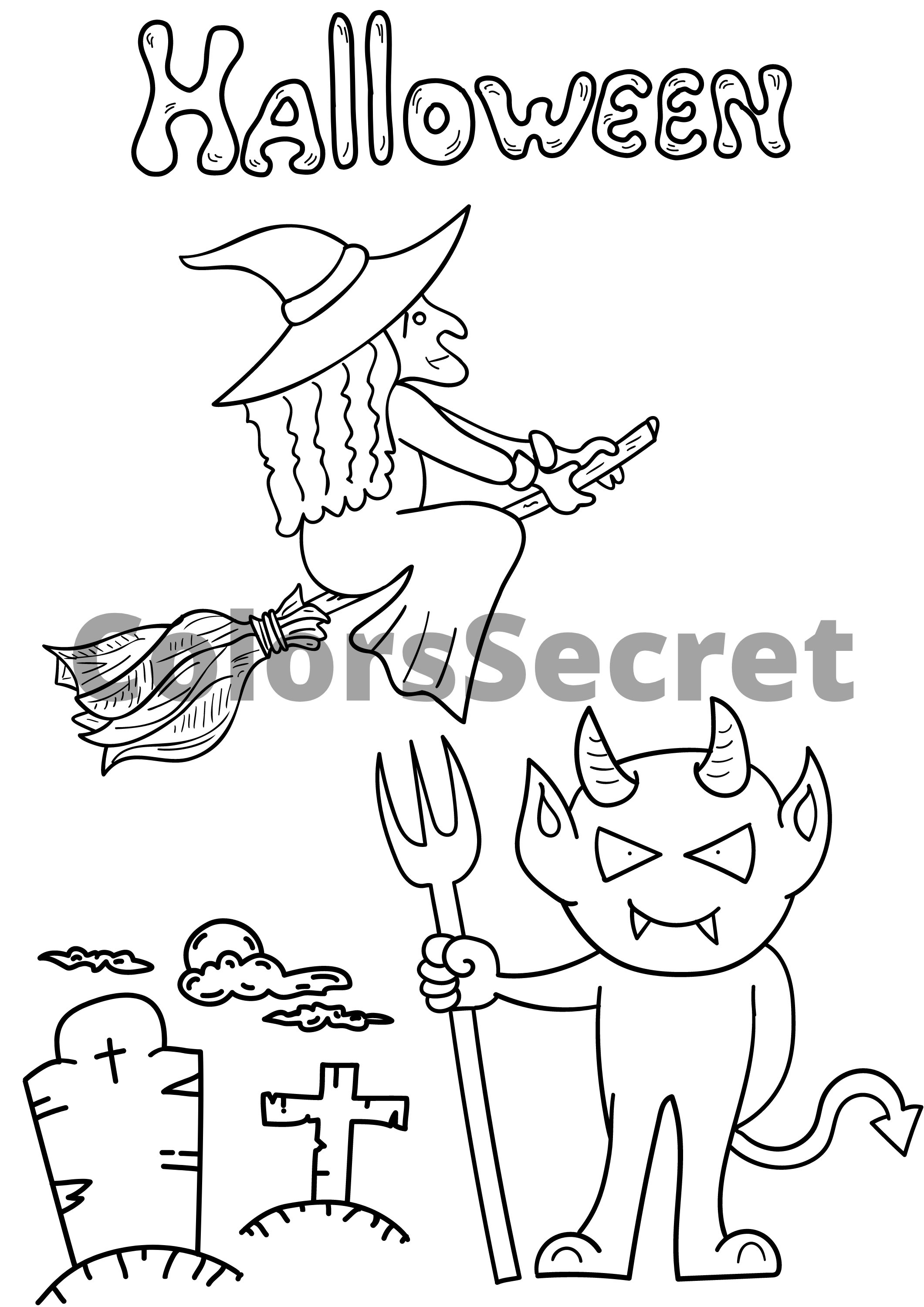 Halloween Coloring Book, Halloween Printable Coloring Sheets, Printable ...