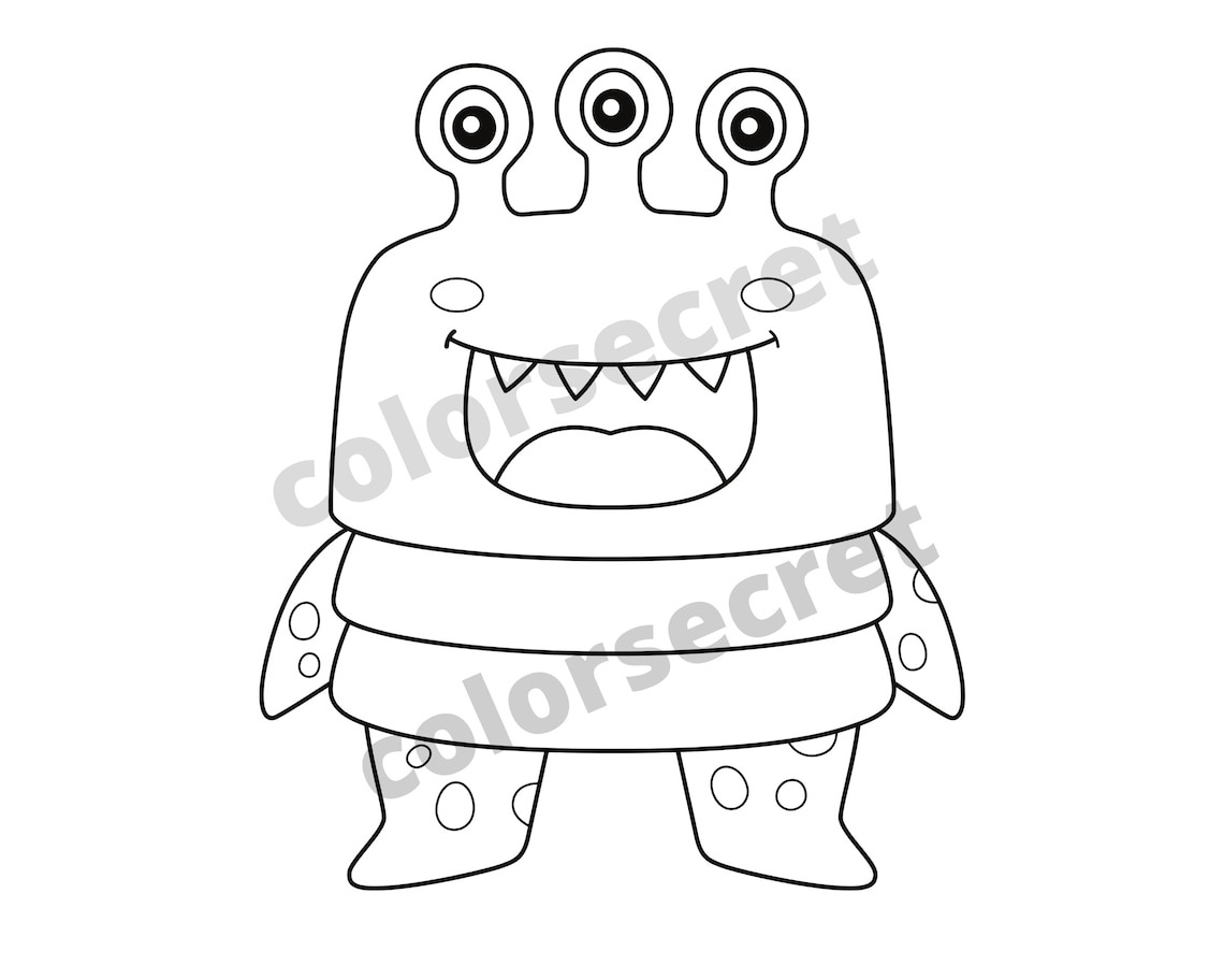 Coloring Book Monster Coloring Book Monster Coloring Pages - Etsy