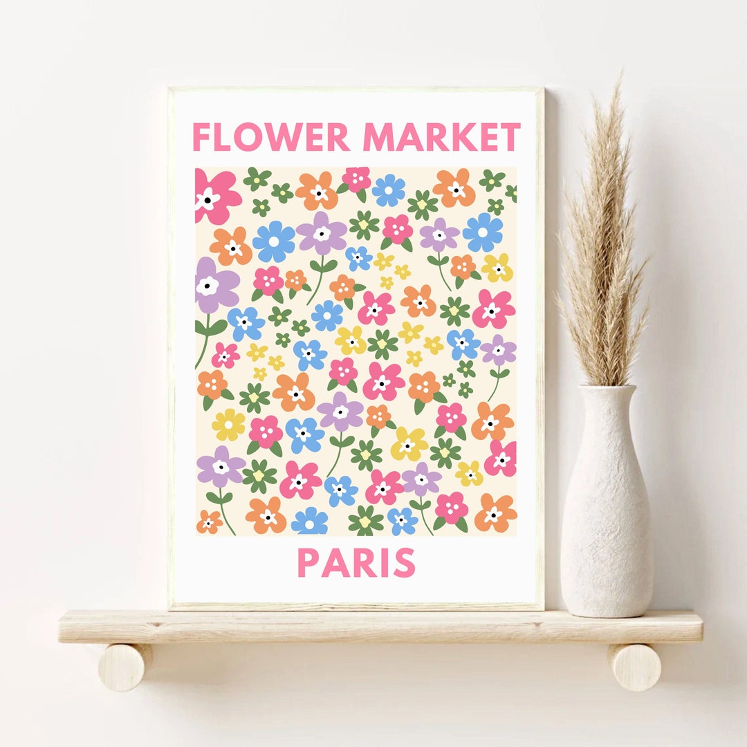 Paris Flower Market Wall Art, Flower Market Paris Print,paris Flower ...