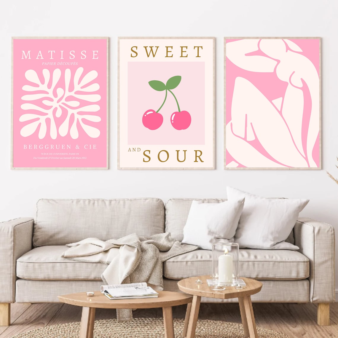 Danish Pastel Printable Set Pink Danish Pastel Poster Set - Etsy