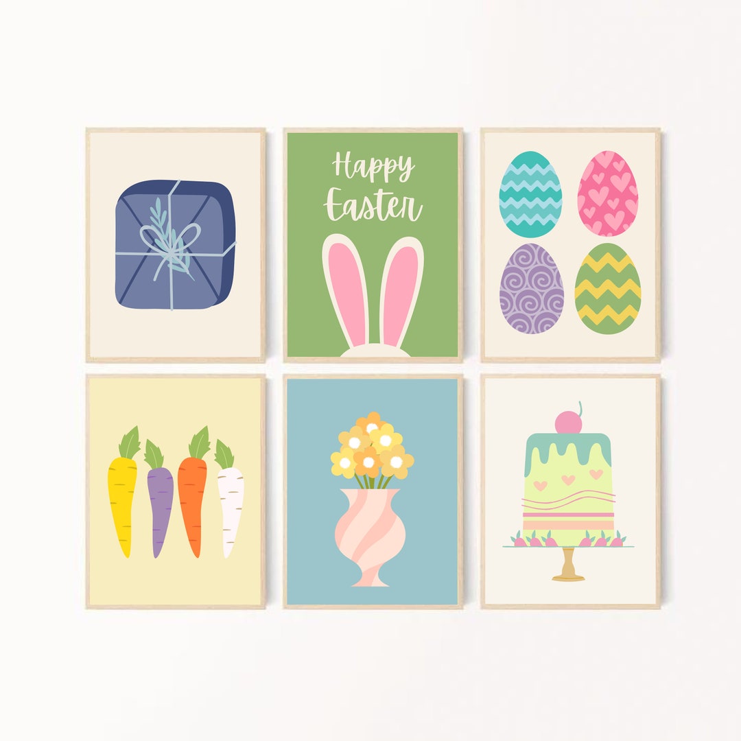 Easter Poster Set, Easter Printable Poster,pastel Easter Print,spring ...