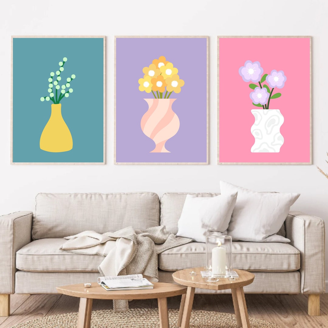 Flower Market Poster Set of 3, Flower Market Print Set, Flower Market ...