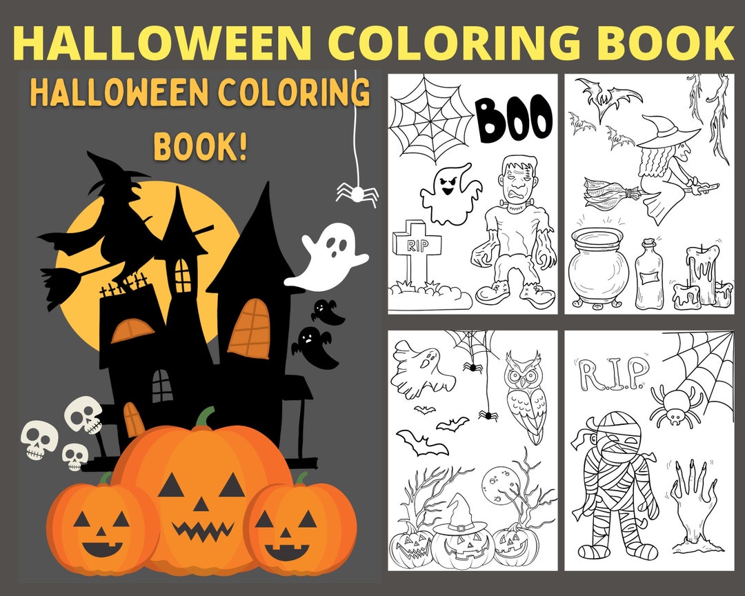 Halloween Coloring Book, Halloween Printable Coloring Sheets, Printable ...