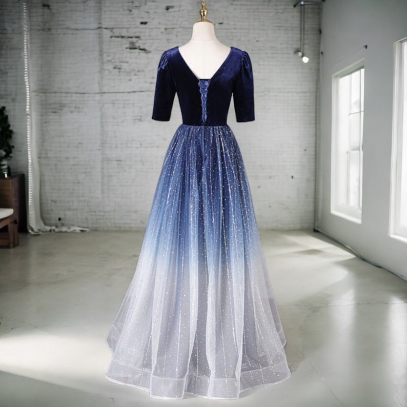 Dania Plus Size Black Navy Blue Fairytale Romantic Gradient Ombre ...