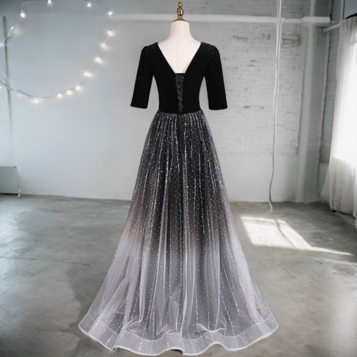 Dania Plus Size Black Navy Blue Retro Vintage A Line Ombre Tulle Mother ...