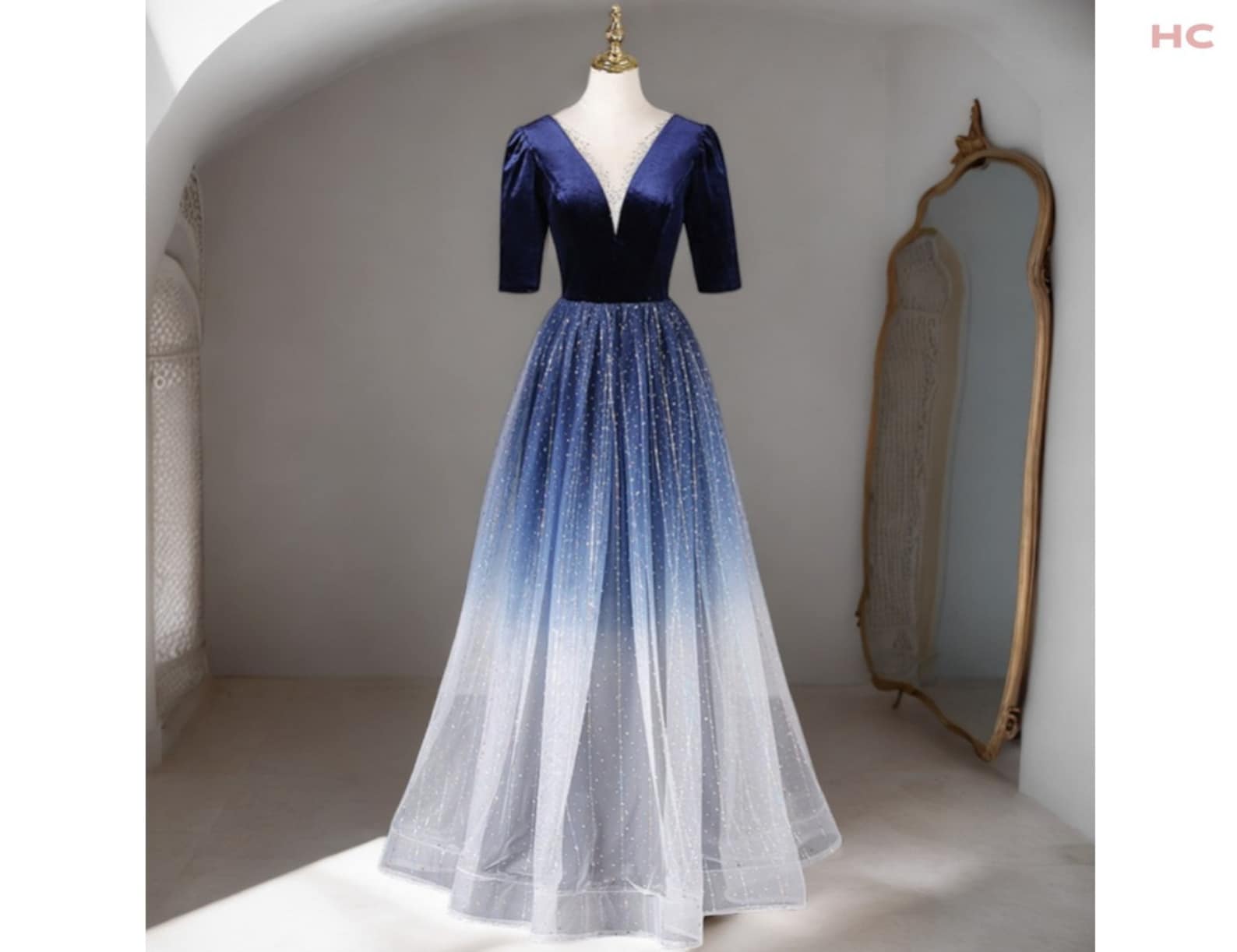 Dania Plus Size Black Navy Blue Retro Vintage A Line Ombre Tulle Mother ...