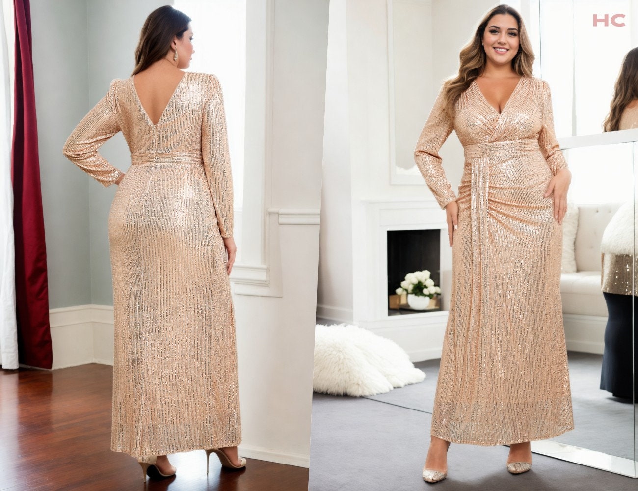 Remi Plus Size Mother of the Bride Groom Wrap V Neck Drape Gold Classy ...