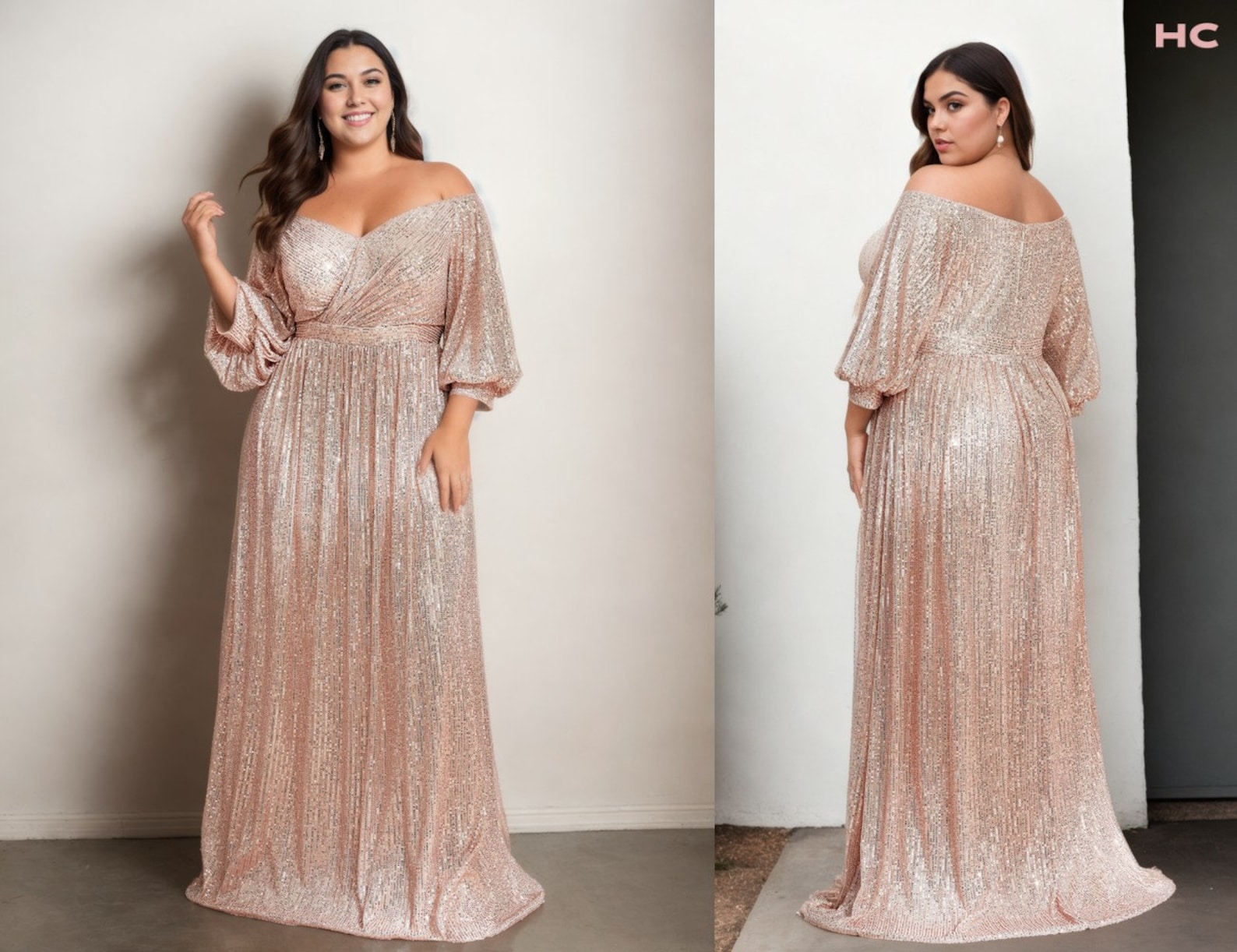 Zahra Plus Size Mother of the Bride Groom Champagne Gold off Shoulder ...