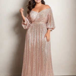 Zahra Plus Size Mother of the Bride Groom Champagne Gold off Shoulder ...