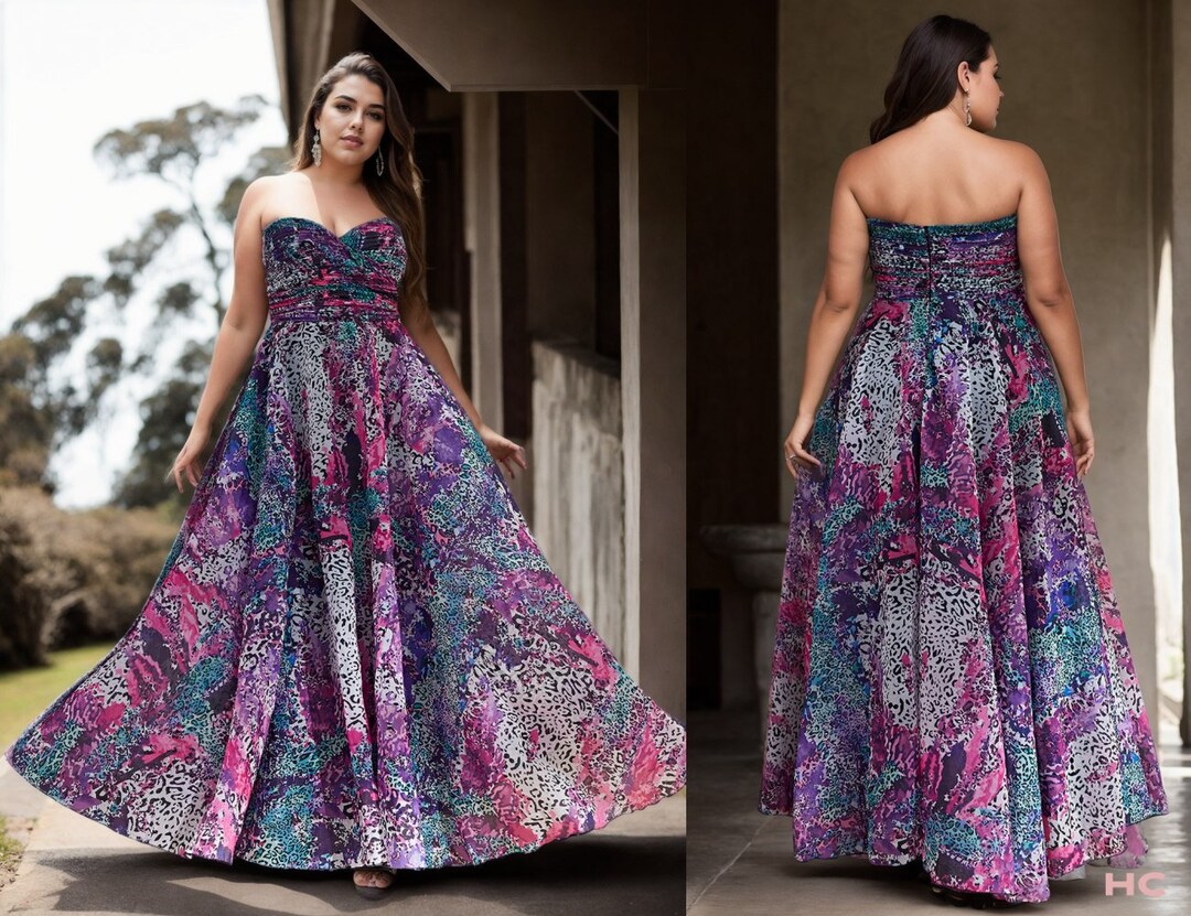 Sarah Plus Size Mother of the Bride Groom Purple Boho Bohemian Tube Y2K ...