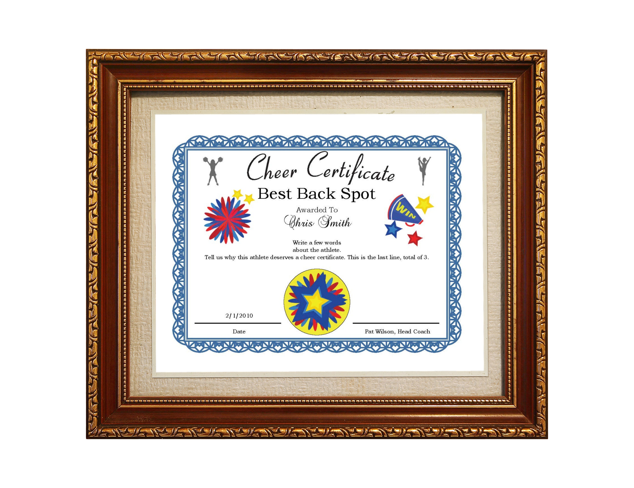 Cheerleading Certificate Template for Awards Great for Coach, Athlete ...