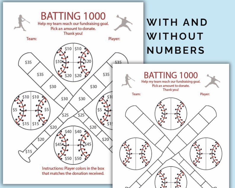 Baseball Fundraiser Tracker, the Team Can Track Overall Fundraising ...
