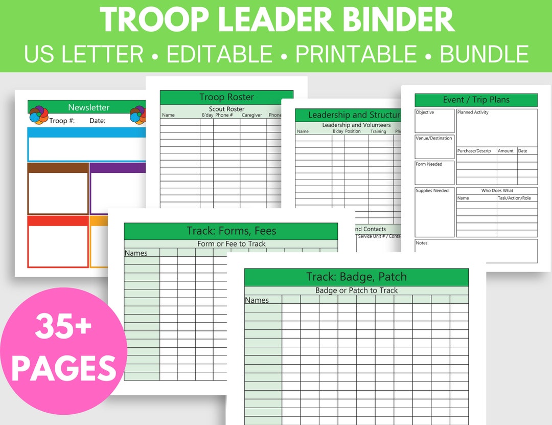 Scout Troop Leader Binder Planning For Meeting, Activity, Trip, Agenda ...