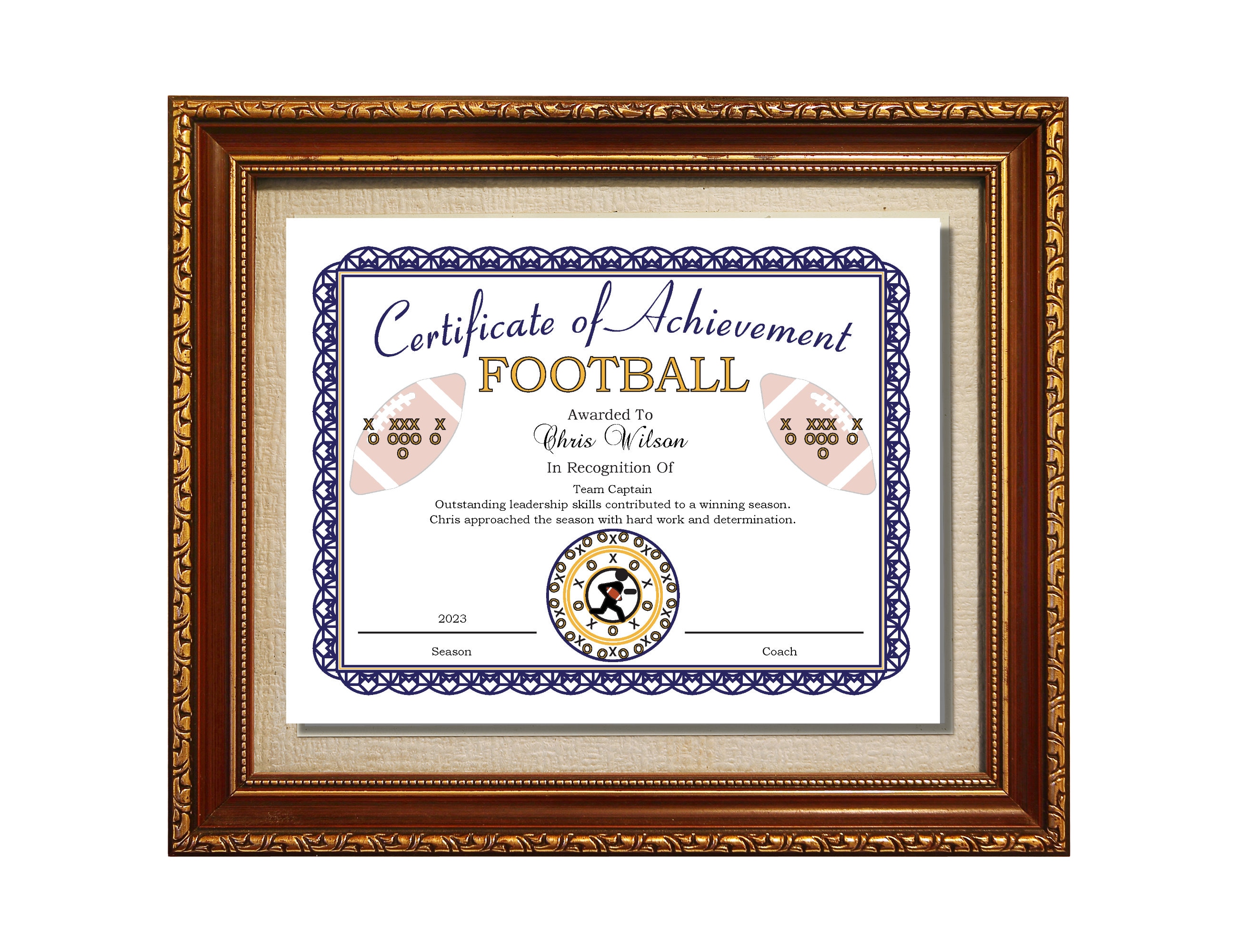 Football Certificate Template for Football Awards, Editable Football ...