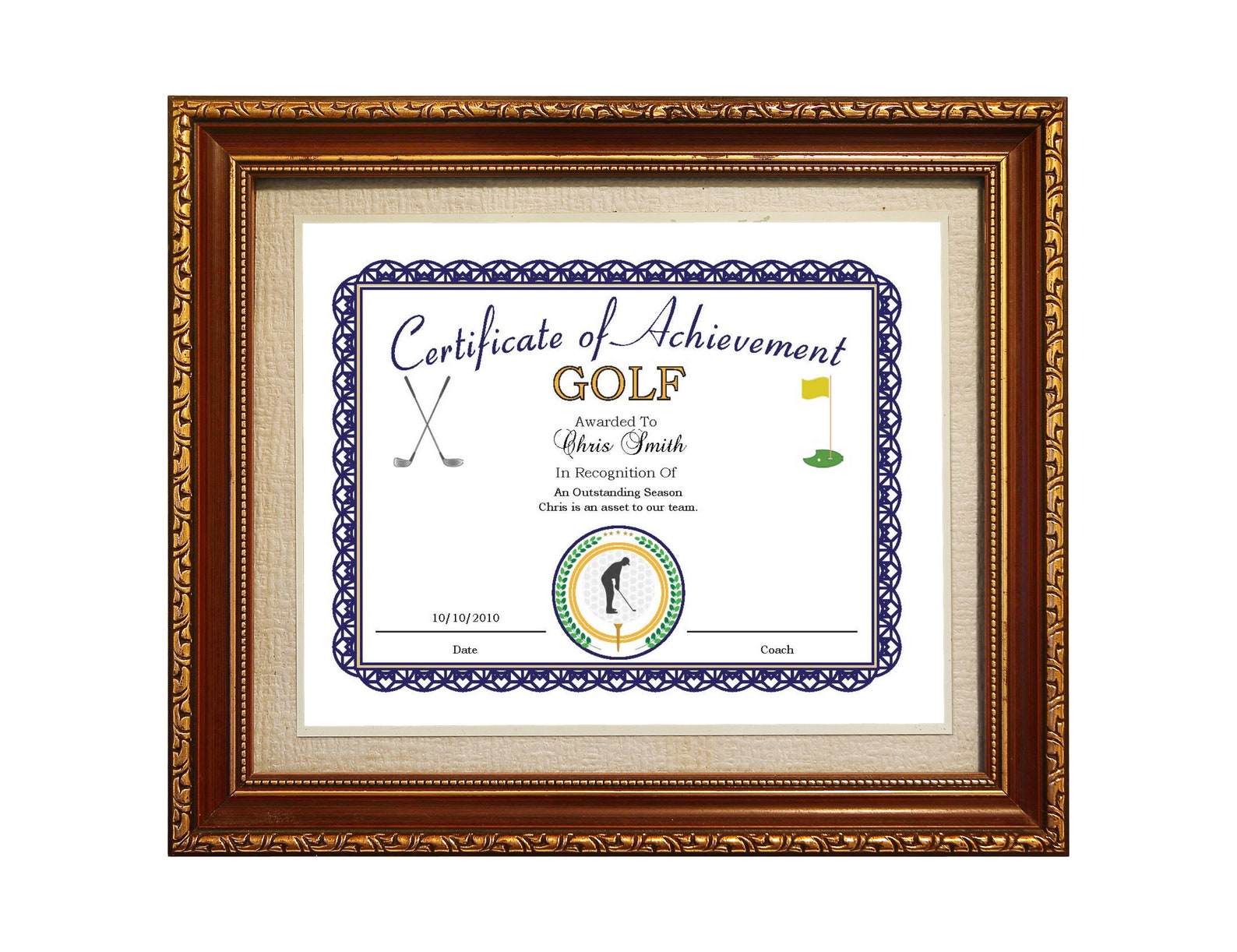 Golf Certificate Template for Golf Awards, Editable Golf Template ...