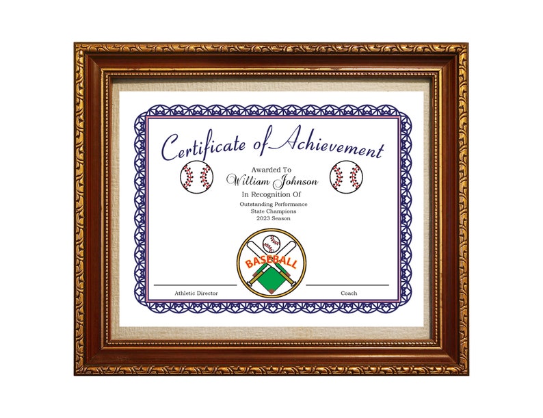 Baseball Certificate Template for Baseball Awards, Editable Baseball ...