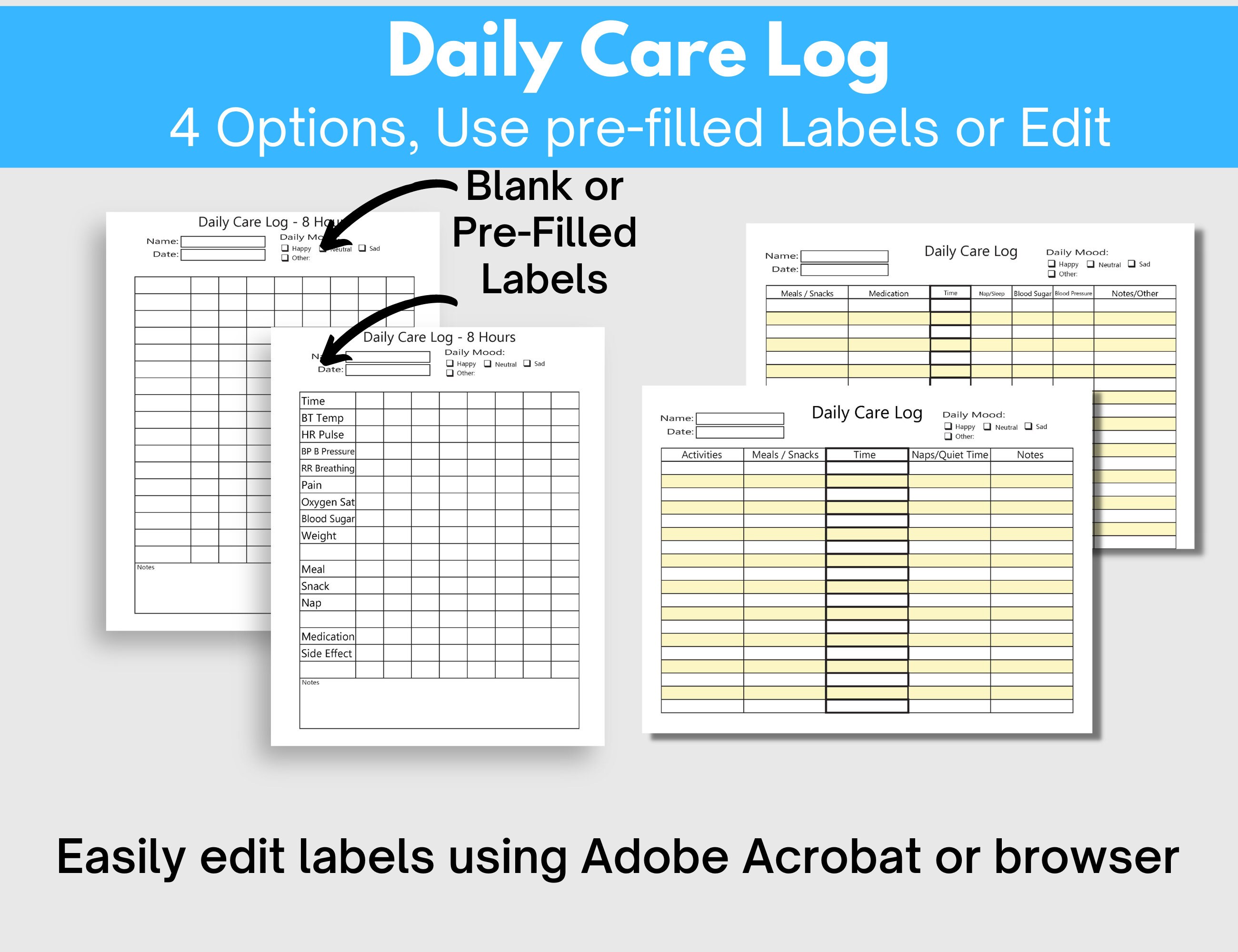 Daily Caregiver Notes, Caregiver Binder for Notes. Track Meals ...