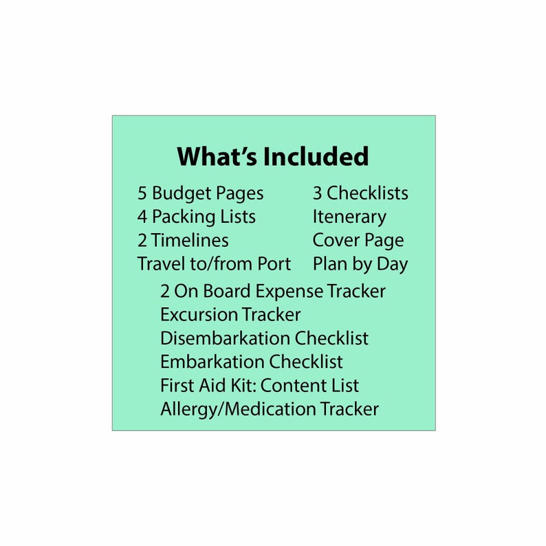 Cruise Planner: Budget, Packing, Excursions - 50 Pages (digital ...
