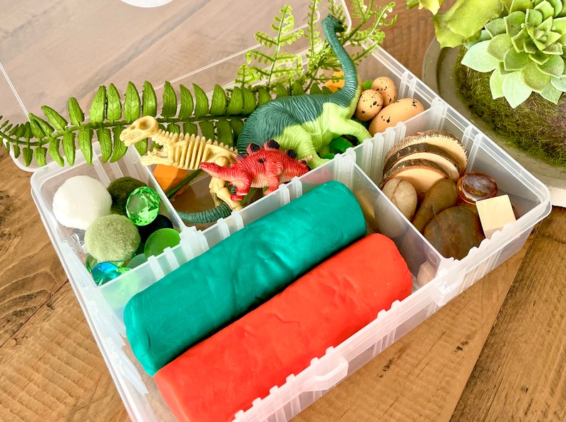 DINOSAUR Mini Playdough Kit Small World Sensory Play - Etsy