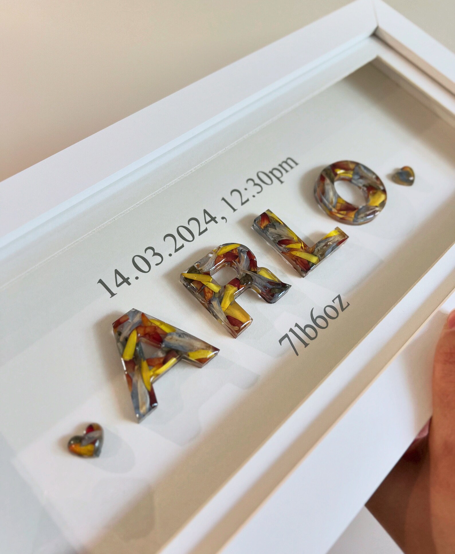 Personalised Name Frame With Real Flowers Flower Preservation, New ...