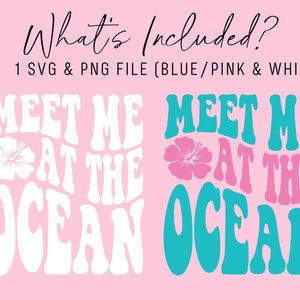 Retro Beach Svg, Preppy Aesthetic Svg, Meet Me at the Ocean, Retro Wavy ...