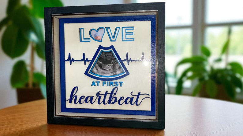 LOVE at First Heartbeat | Personalized Ultrasound Keepsake Shadow Box ...